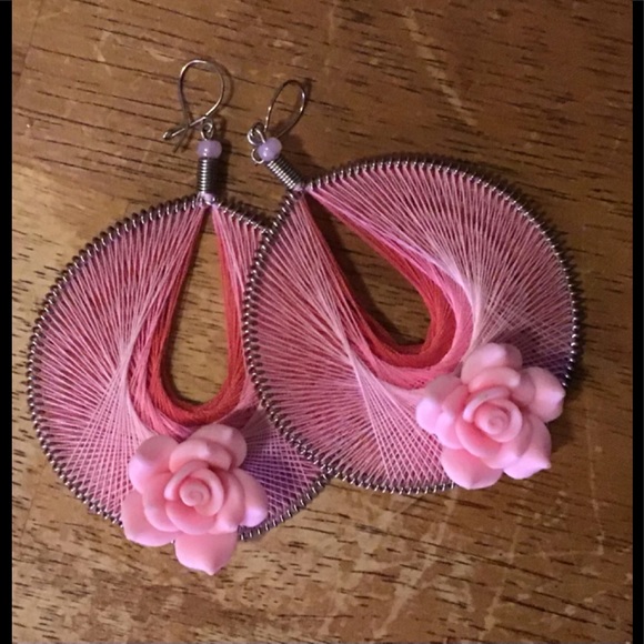 Jewelry | Mexican Handmade Thread Rose Earrings Rosita | Poshmark